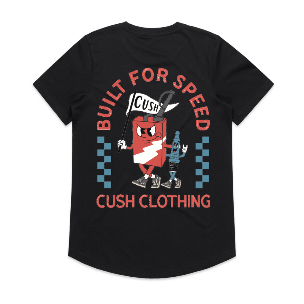 Build for Speed Tee (Ladies - Black) – Cush Clothing Co.