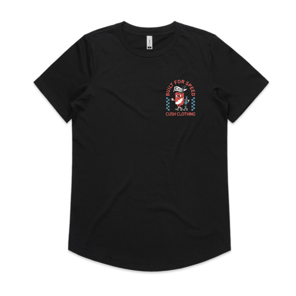 Build for Speed Tee (Ladies - Black) – Cush Clothing Co.